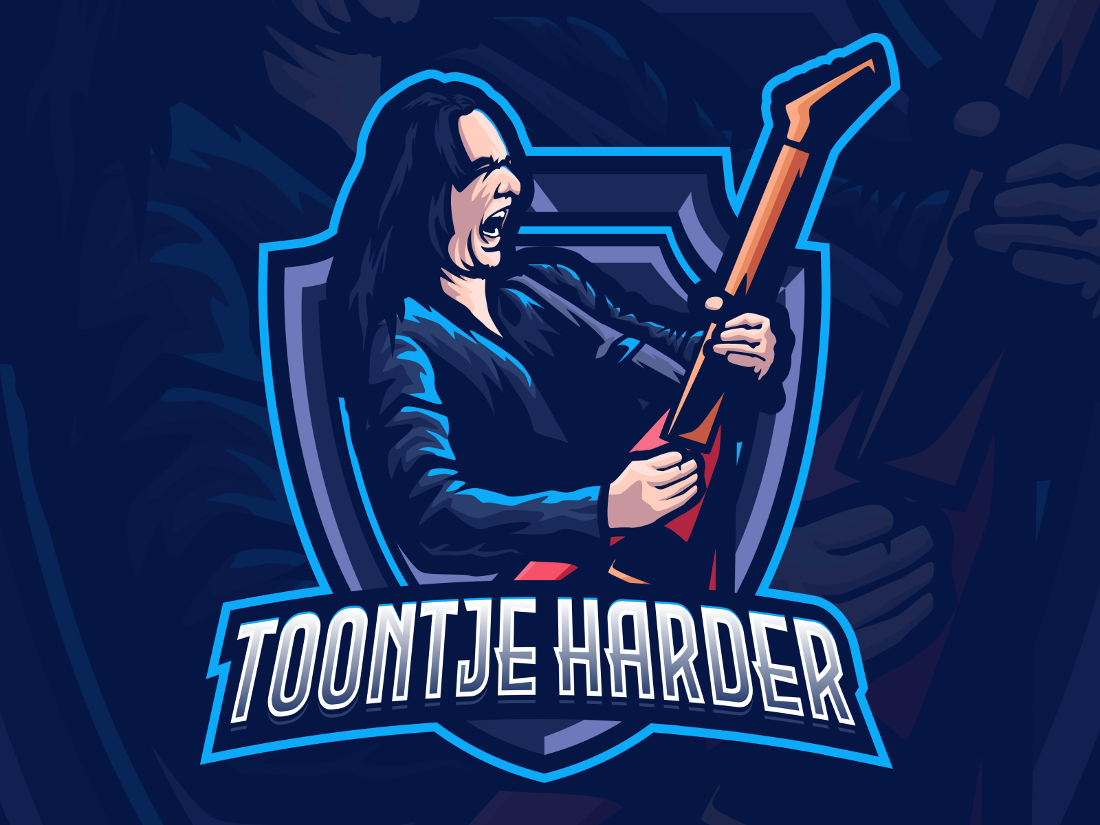 human, guitar hero, guitarist, concert mascot logo gutarist espo by ...