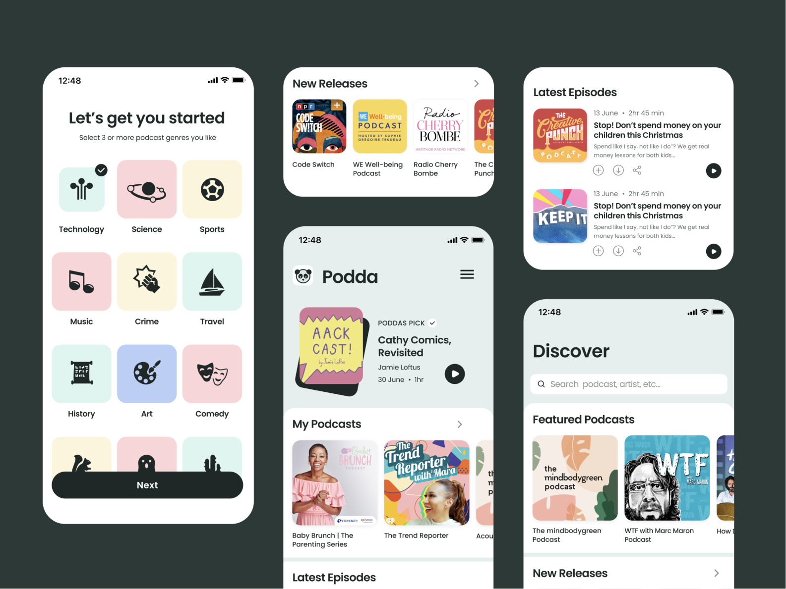 Podda - A podcast app concept by Demilowo on Dribbble