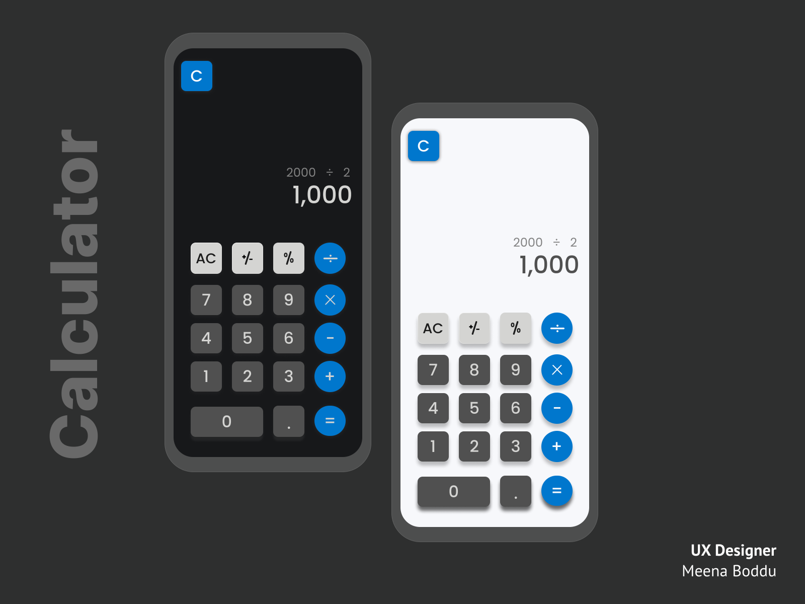 Calculator #DailyUI by Meena on Dribbble