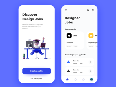 Job search app by Aman Khan (UX/UI) on Dribbble