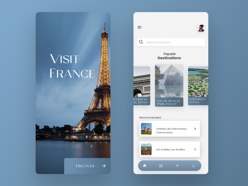 France UI travel design by Steven Ramos on Dribbble