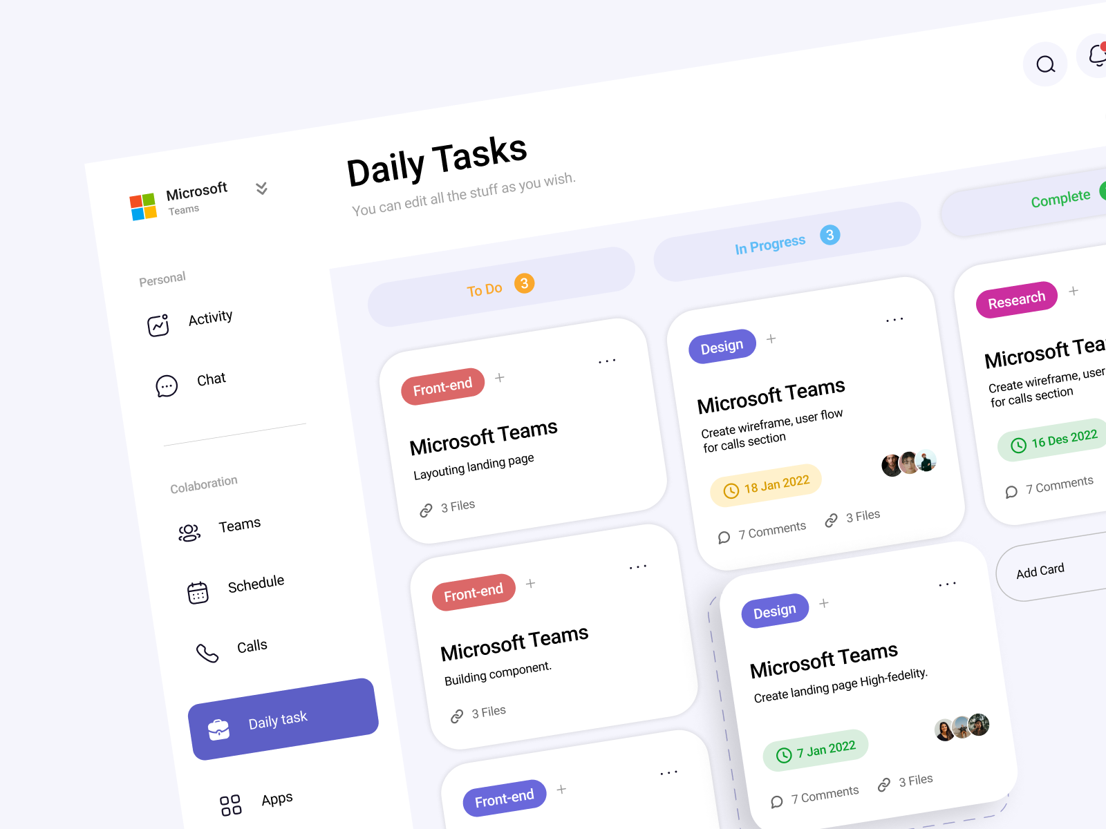 Microsoft Teams - Dashboard UI by Rasyid Shadiq for Nija Works on Dribbble
