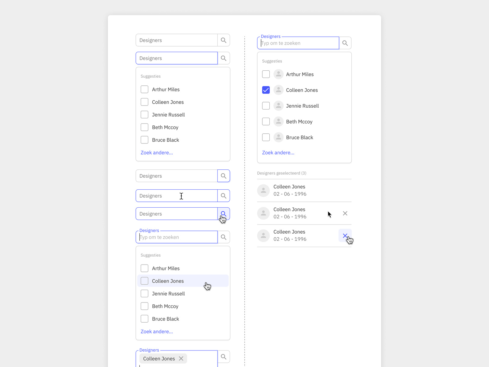Dropdown multiselect exploration by Suzanne Lettink on Dribbble