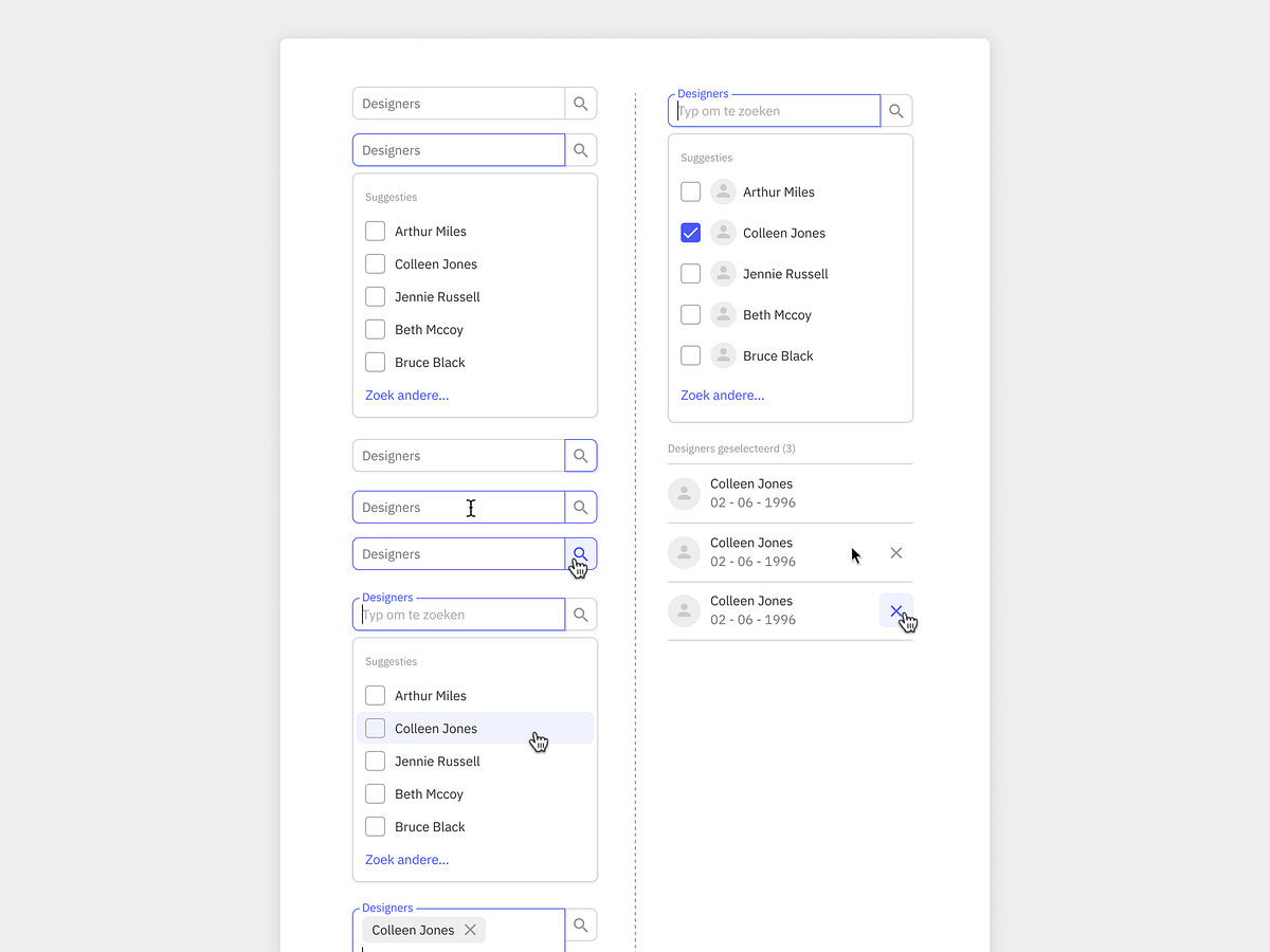 Dropdown multiselect exploration by Suzanne Lettink on Dribbble