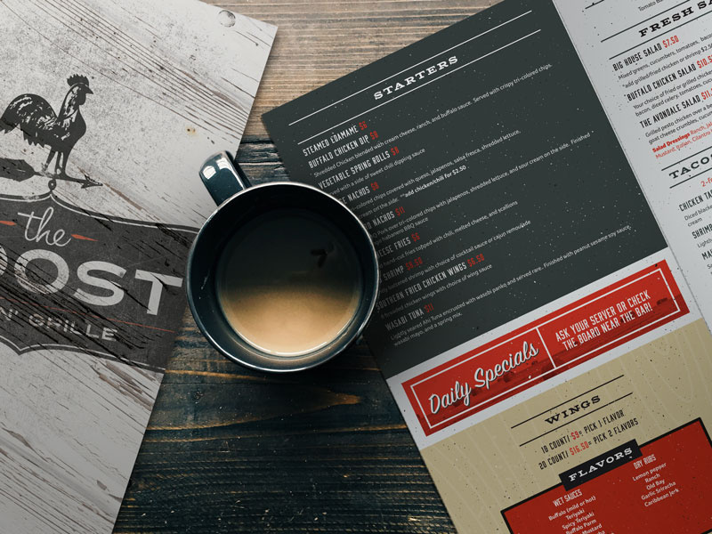 Roost Menu by Chris Edington on Dribbble