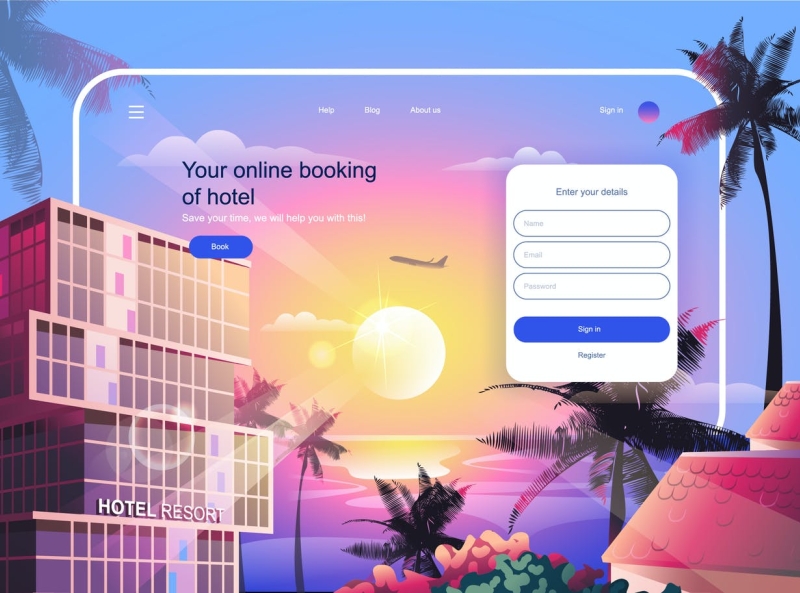 Hotel Booking Landing Page by Mockup Templates on Dribbble