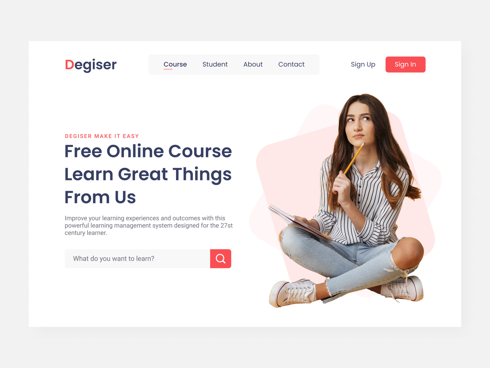 Degiser - Learning app landing page by Kawsar Ahmed 🏅 on Dribbble