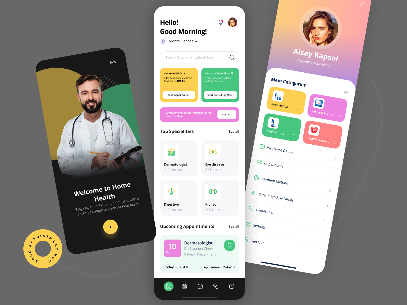 Medical Services - Mobile App by Zahid Amin on Dribbble