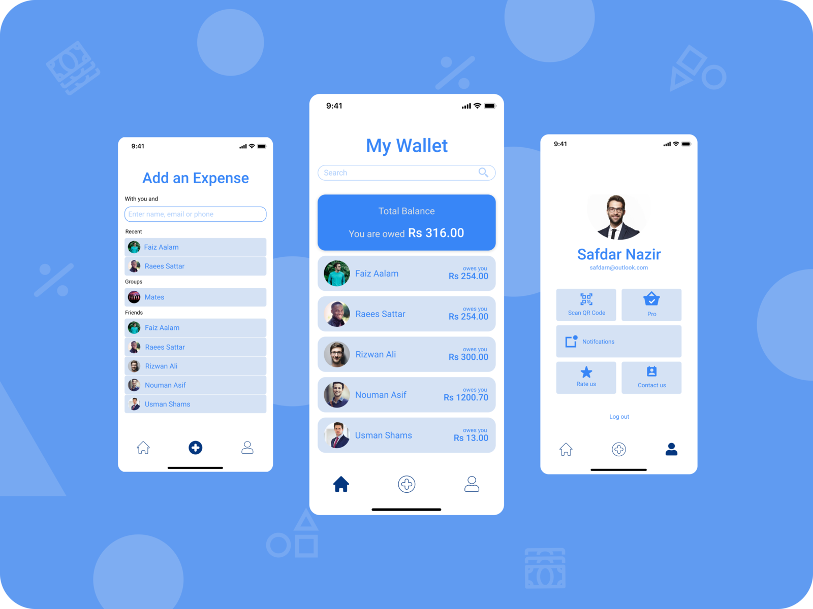 Divide and Pay UI/UX by Safdar Nazir on Dribbble