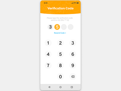 UI Android Verification Code by ismail_khanafi on Dribbble