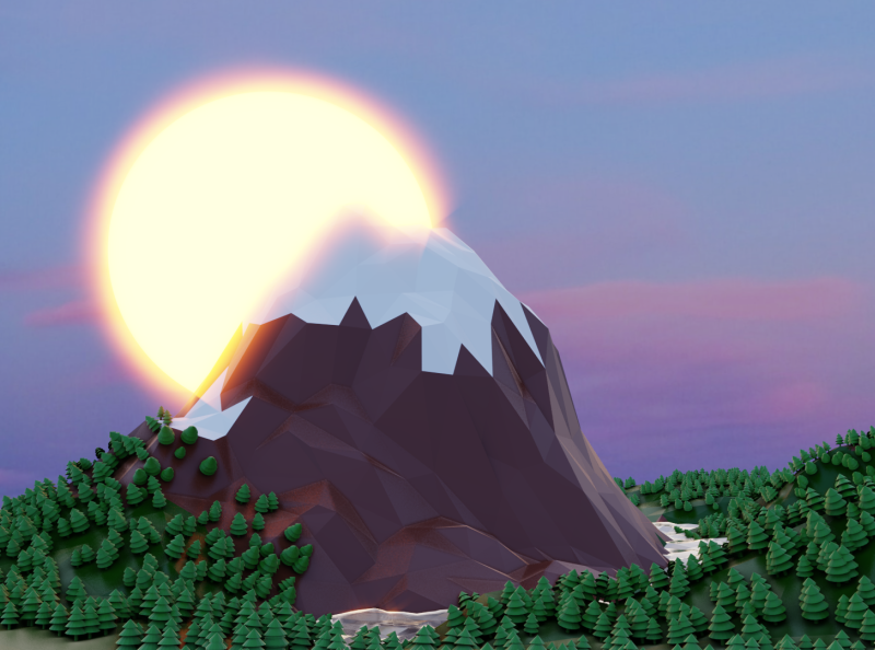 Sunset At Poly-Land by Pk31 on Dribbble