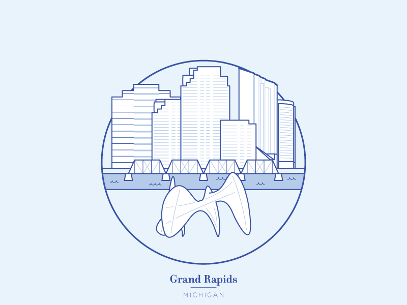 Grand Rapids Skyline by Derek Mohr on Dribbble