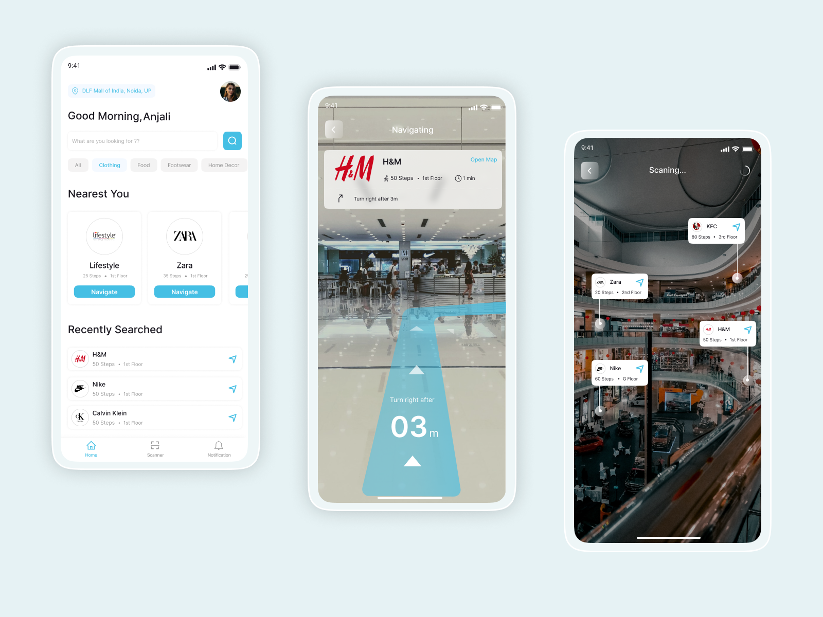 AR(Augmented Reality) Mall Navigation App UI by Anjali Aakanchha on Dribbble
