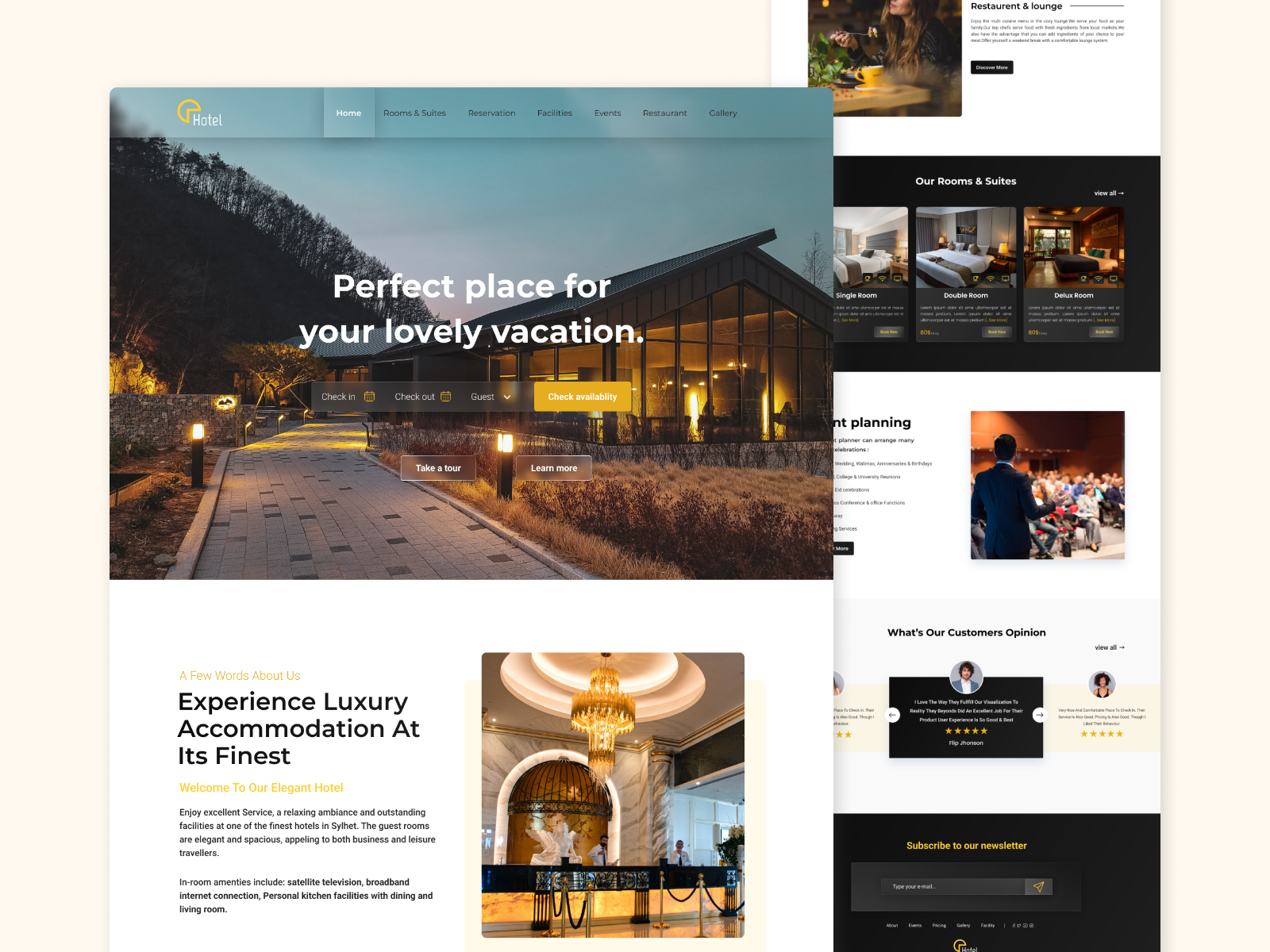 Hotel Website Landing Page Design by LIMON CHY on Dribbble