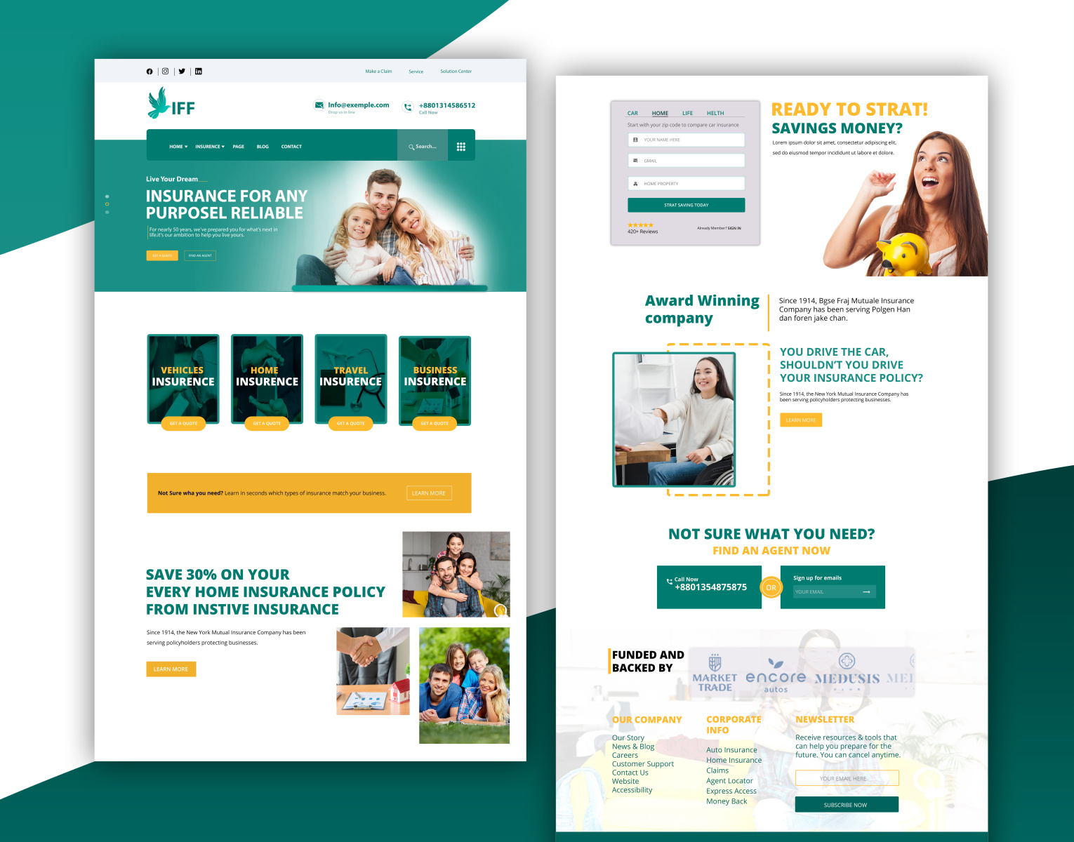 Insurance Website by Fajley R on Dribbble