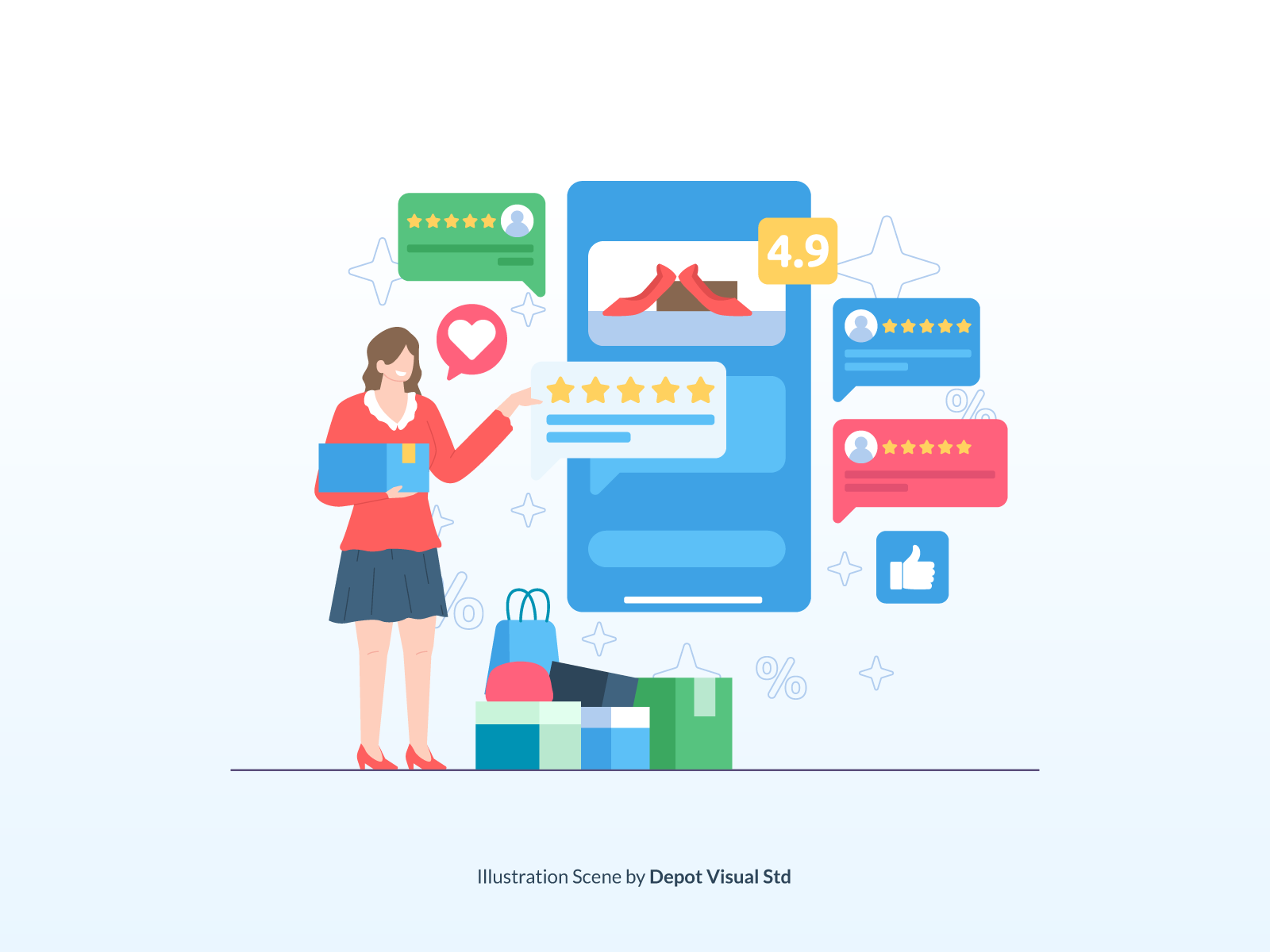 Customer Gives A Review Illustration by Studio Depot Visual on Dribbble