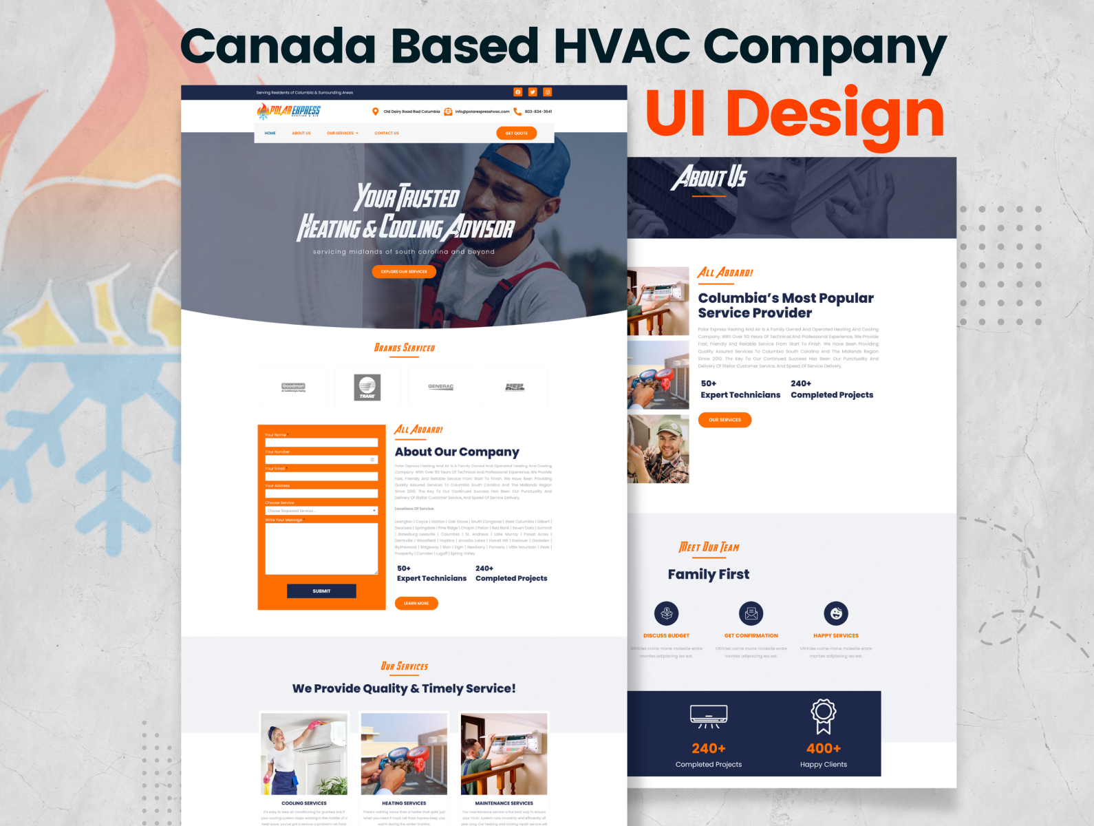 HVAC Company UI Design Concept by Atanu Das on Dribbble
