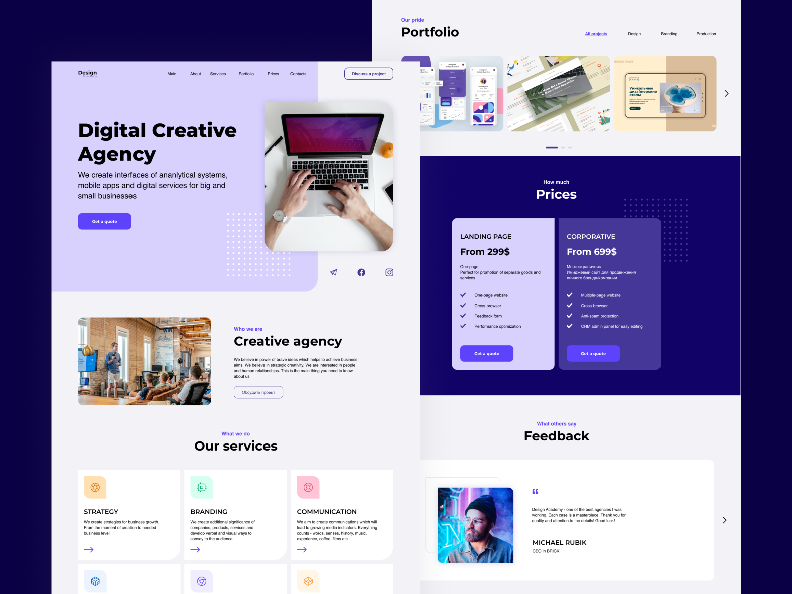 Creative Agency landing page by Chris Makovska on Dribbble Creative Agency landing page by Chris Makovska on Dribbble