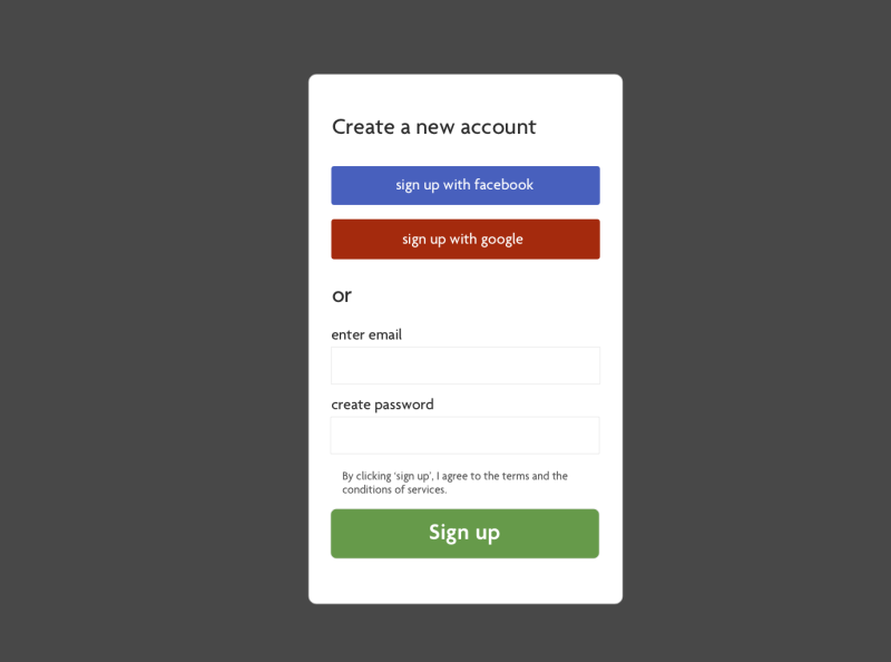 Sign up web page by Holly Park on Dribbble