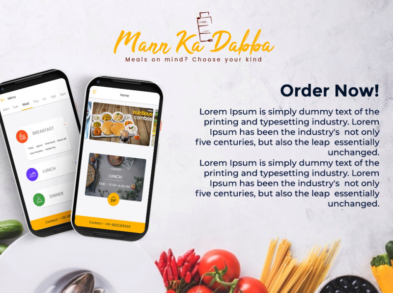 Advertisement of Food Application by Purva on Dribbble