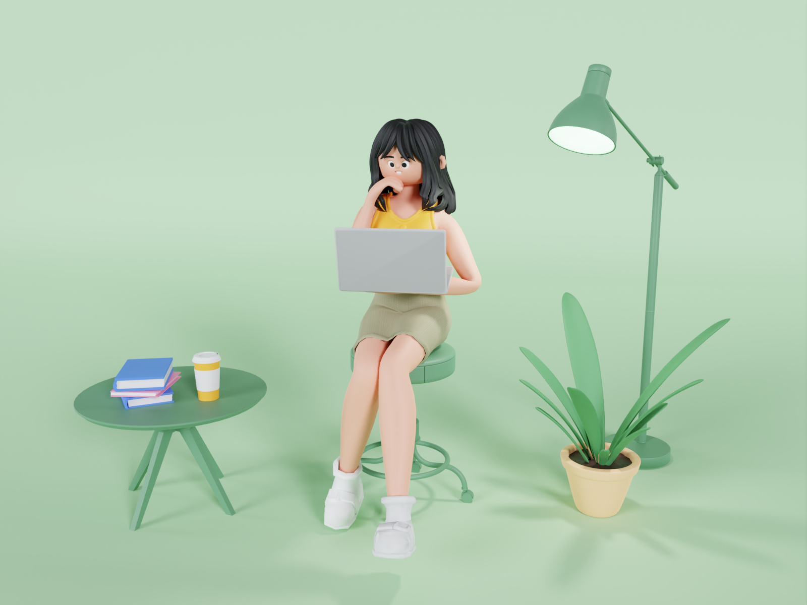 Remote Worker - 3D Illustration by Arthur Sjorgen for Odama on Dribbble