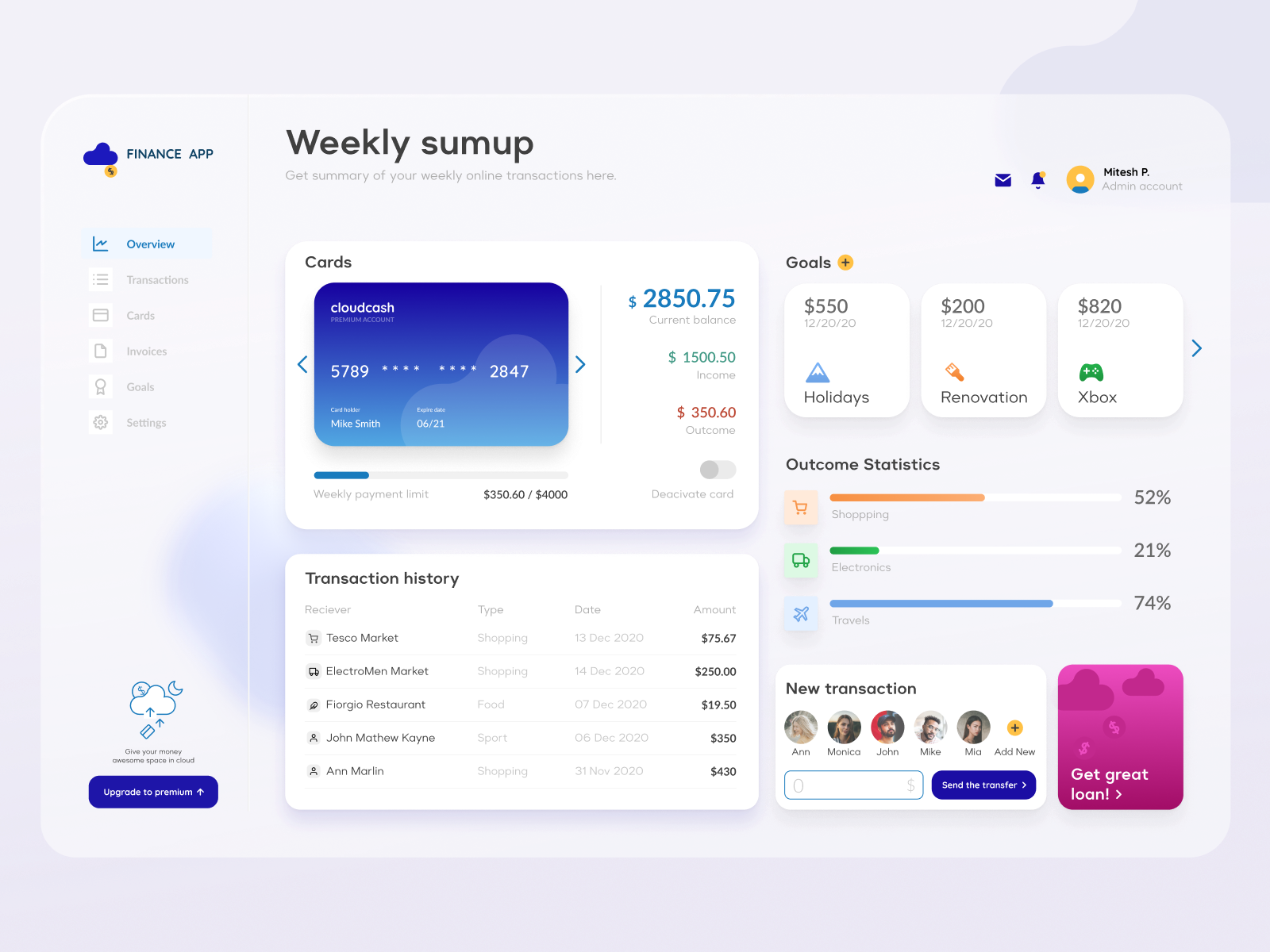 Dashboard UI Glass Effect Concept by Mitesh Pajwani on Dribbble