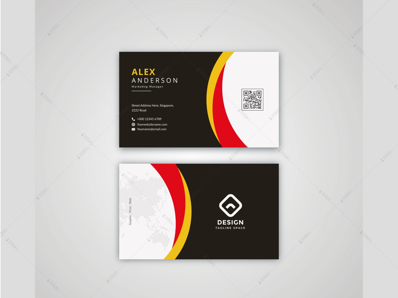Visiting card design template by Ikbal Hussain on Dribbble