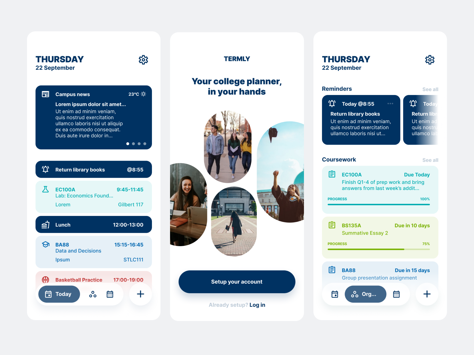 Termly - College Planner and Schedule App by JR Sayer on Dribbble