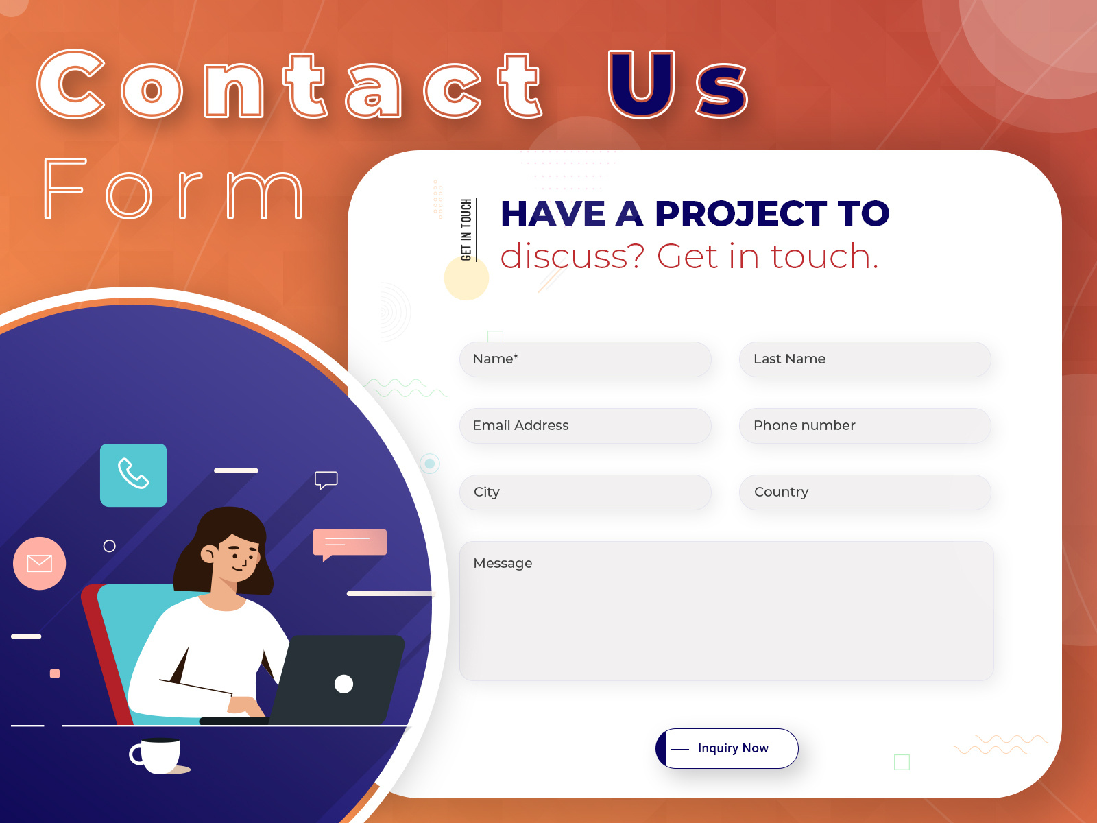Contact Us Form by Mayank Pethani for The One Technologies on Dribbble