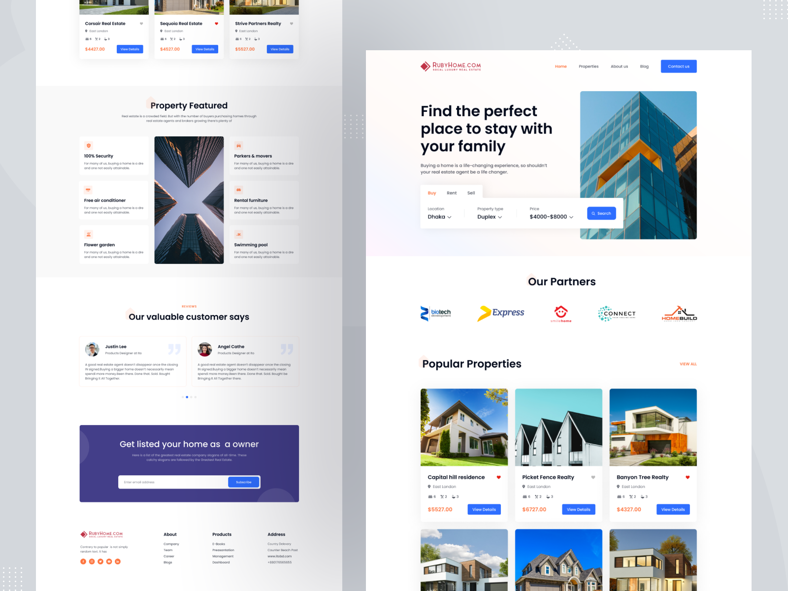 Real Estate Website UI Design by Masum Billah on Dribbble