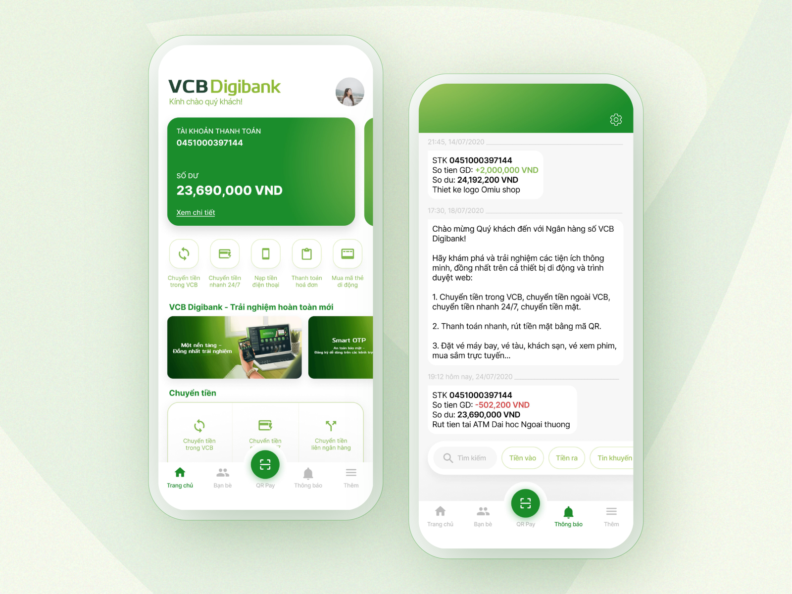 VCB Digibank Redesign Home Screen by Thành Tuấn on Dribbble