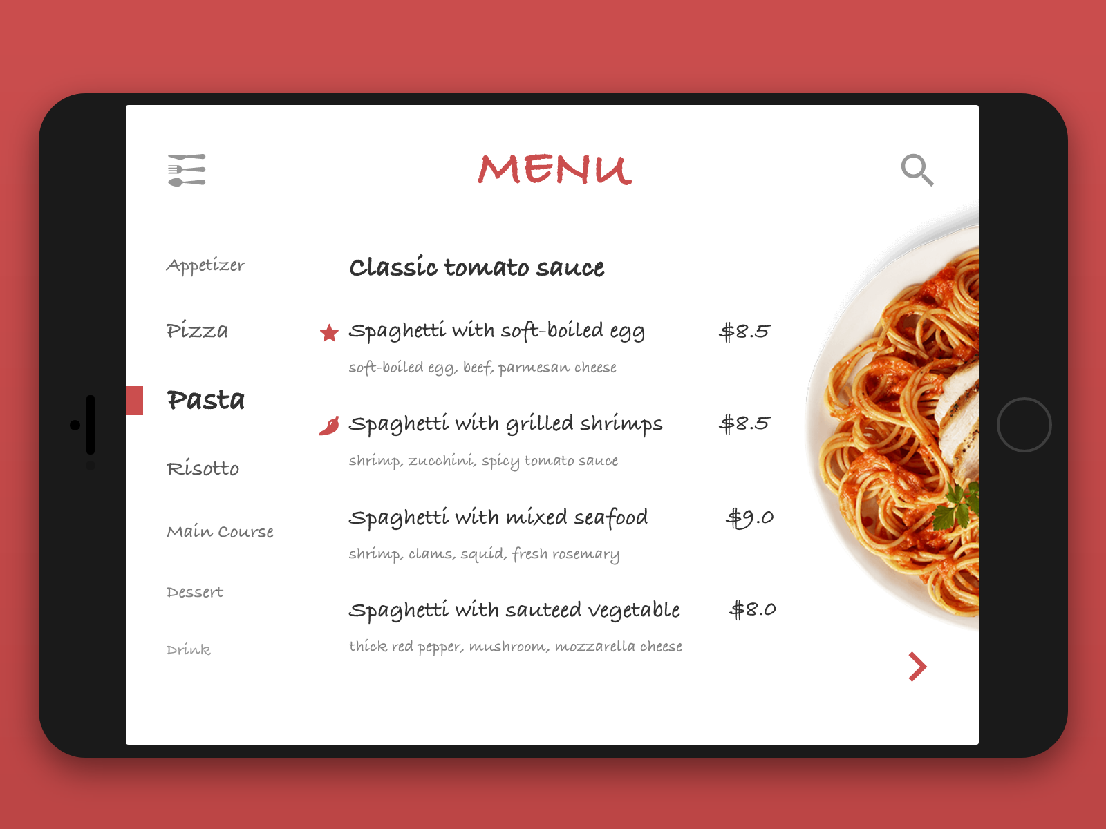 Daily UI 043 Food/Drink Menu by Maggie Hung on Dribbble