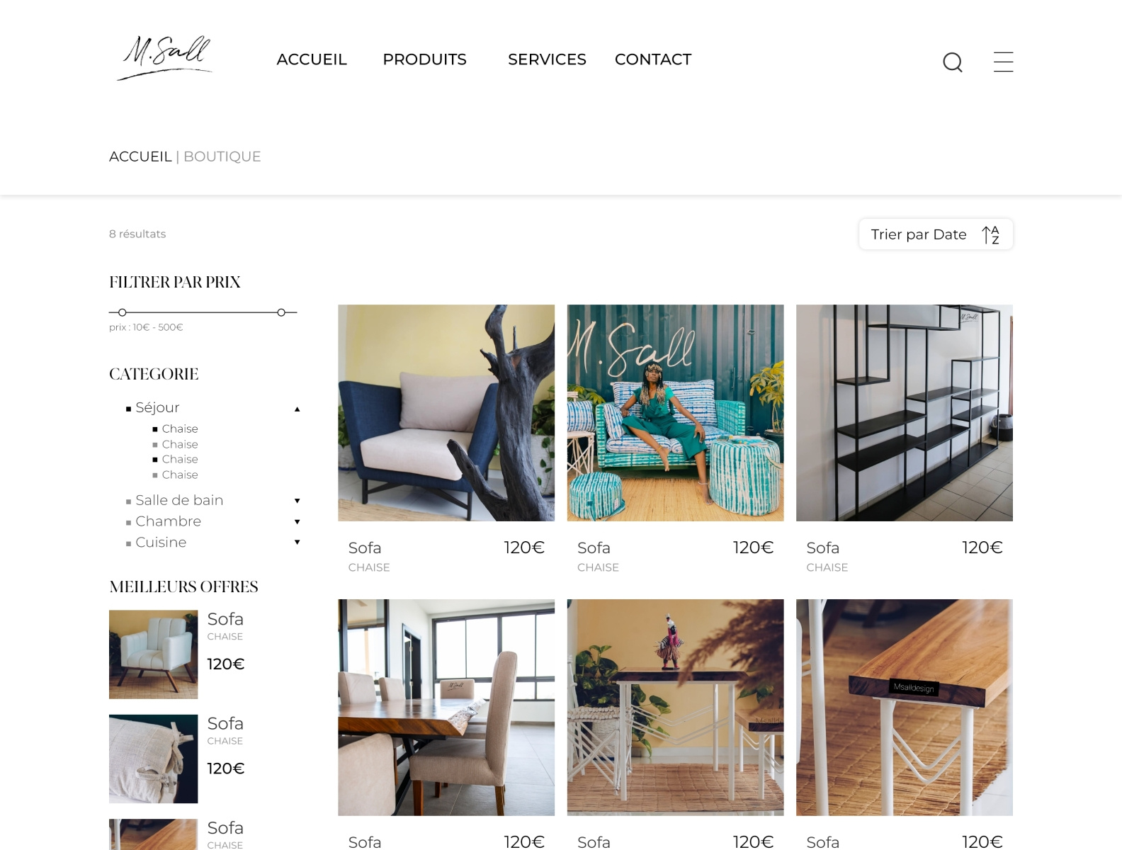 Msall, page produit by UIX DEV on Dribbble