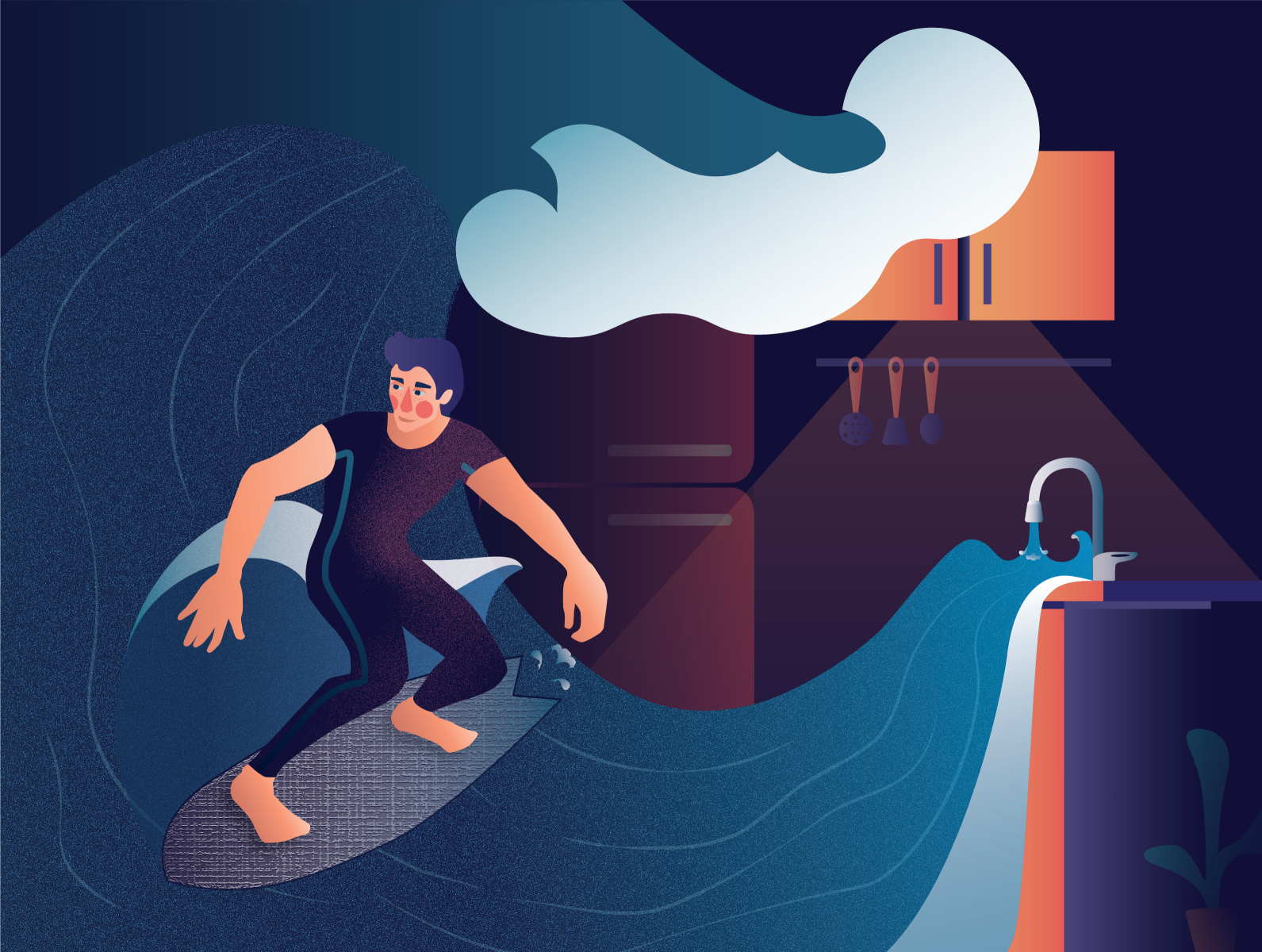 Stay Home And Do Surfing by conar design studio on Dribbble
