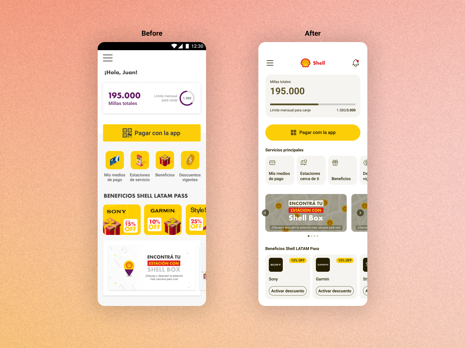 Redesign Shell App by Giselly Vendramini on Dribbble