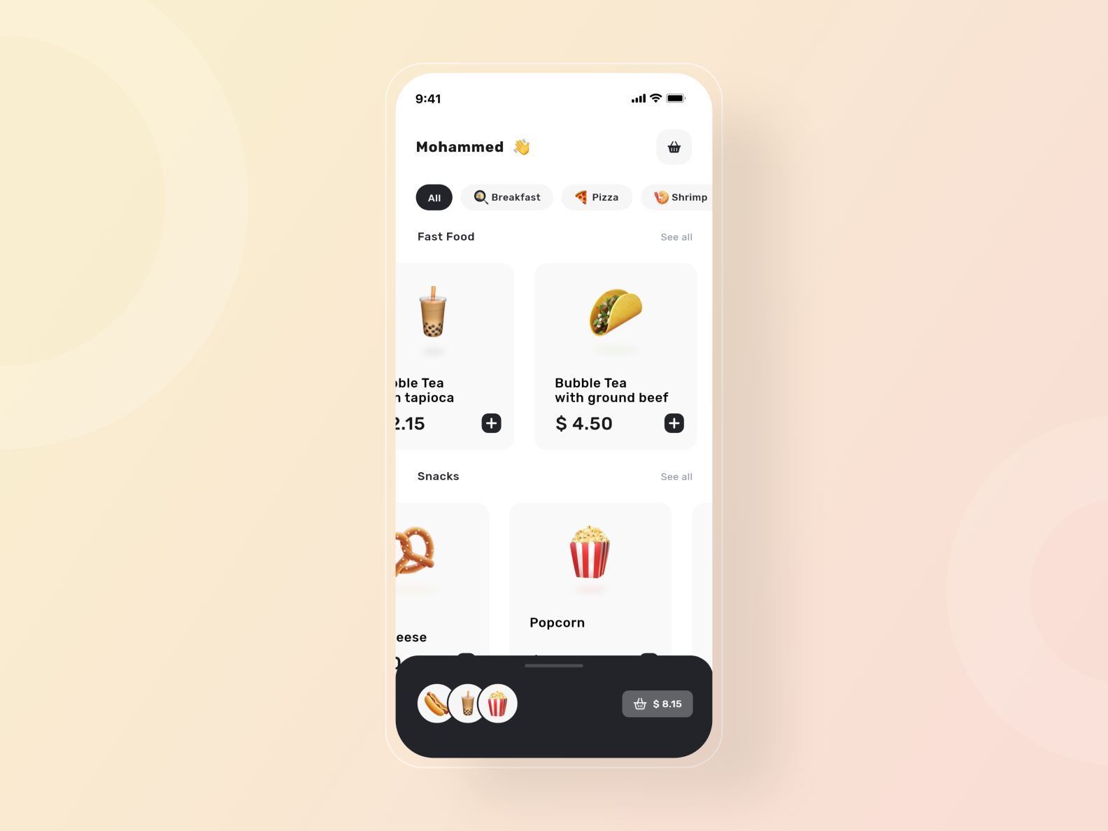 Food Delivery App 🌭 - Cart Drawer by Mohammed Hattab on Dribbble