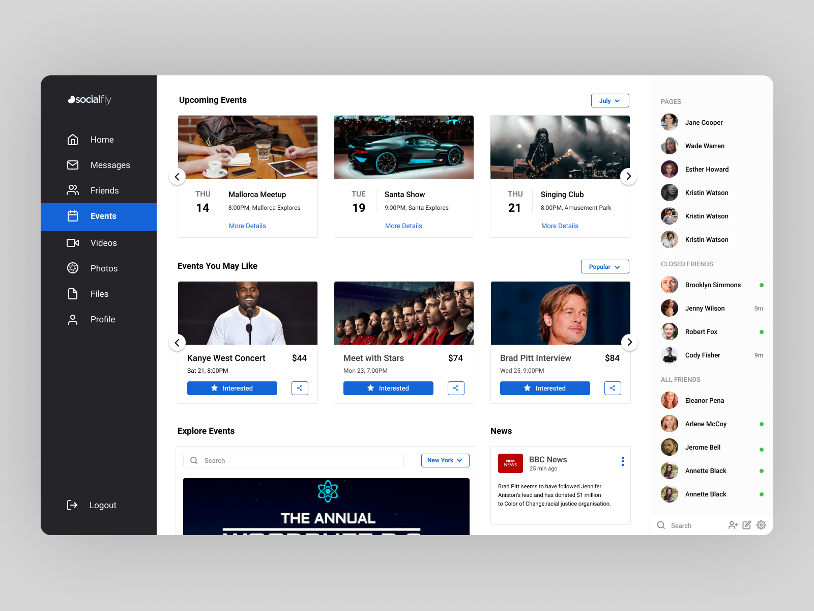 Social Dashboard by Shivani Saini on Dribbble