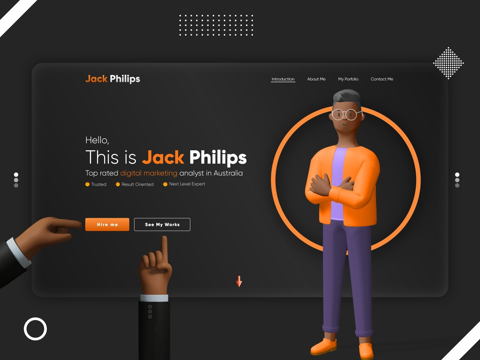 Portfolio Website Header By Tanvir Alam Hira On Dribbble