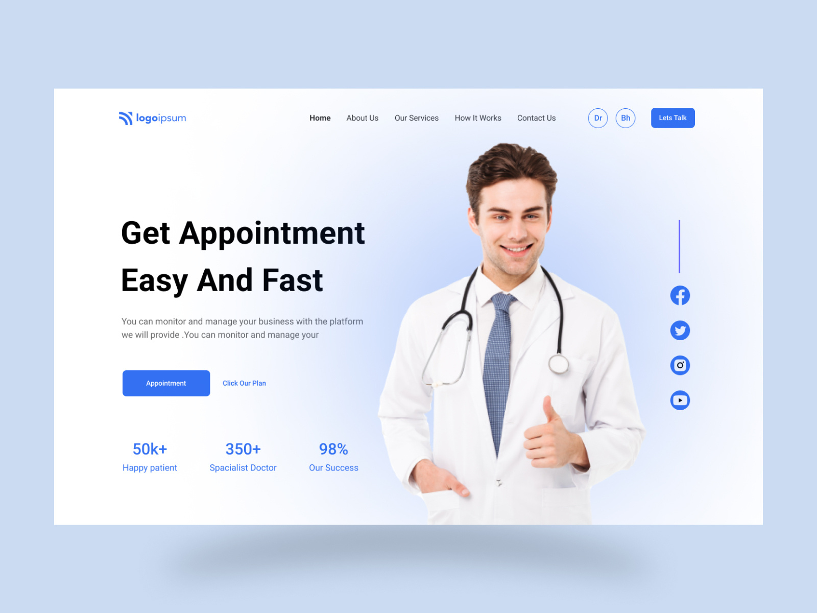 Medical service Hero section by SIFAT AHMAD on Dribbble