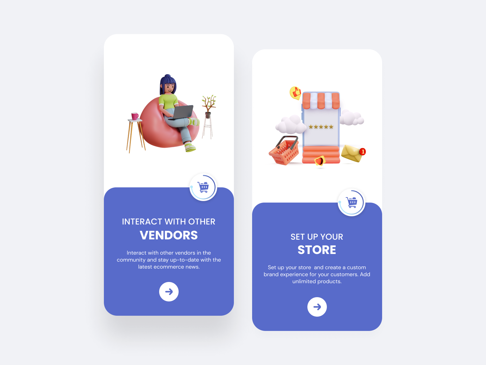 E-commerce Onboarding UI by Priyanshi Davra on Dribbble