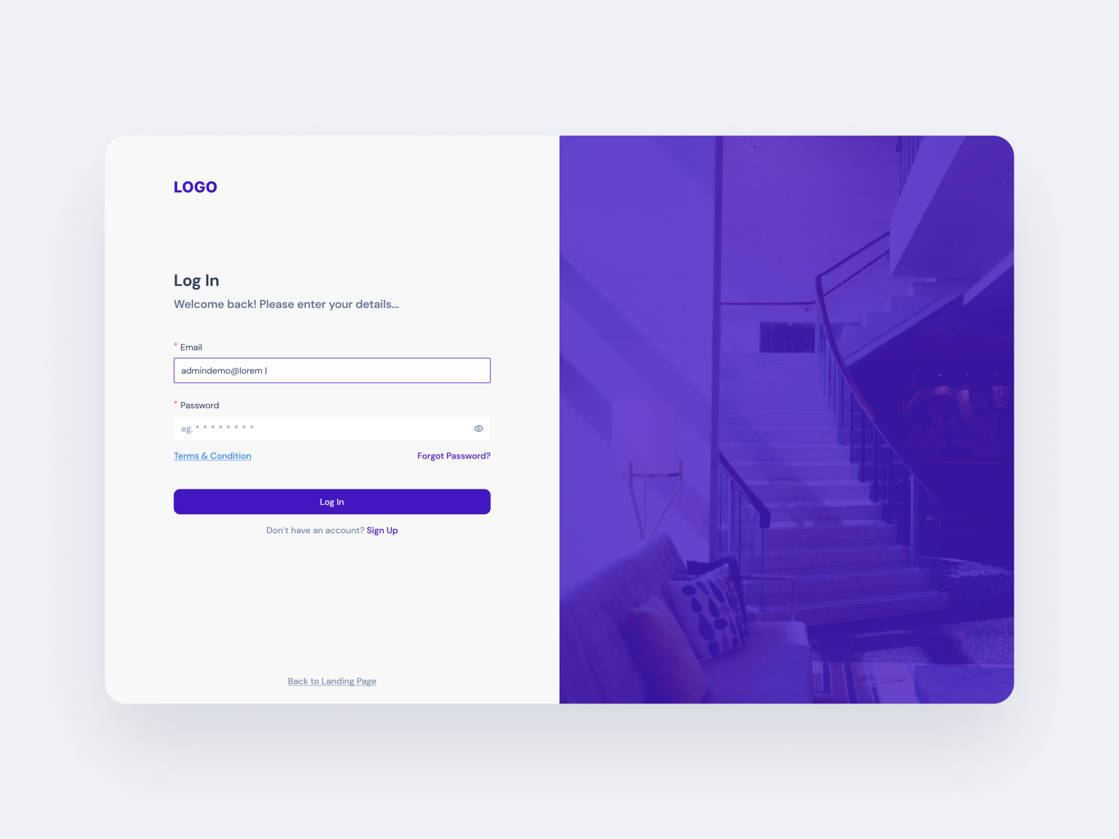 SaaS Log In by Priyanshi Davra on Dribbble