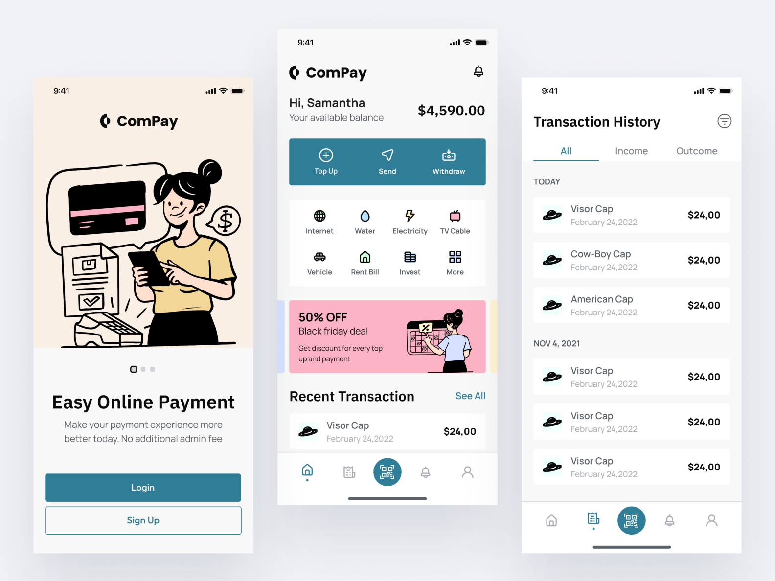 ComPay - Payment & Wallet App by Priyanshi Davra on Dribbble