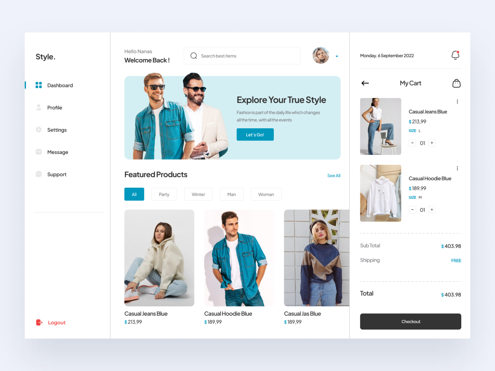 Style. - E-Commerce Store Dashboard by Priyanshi Davra on Dribbble