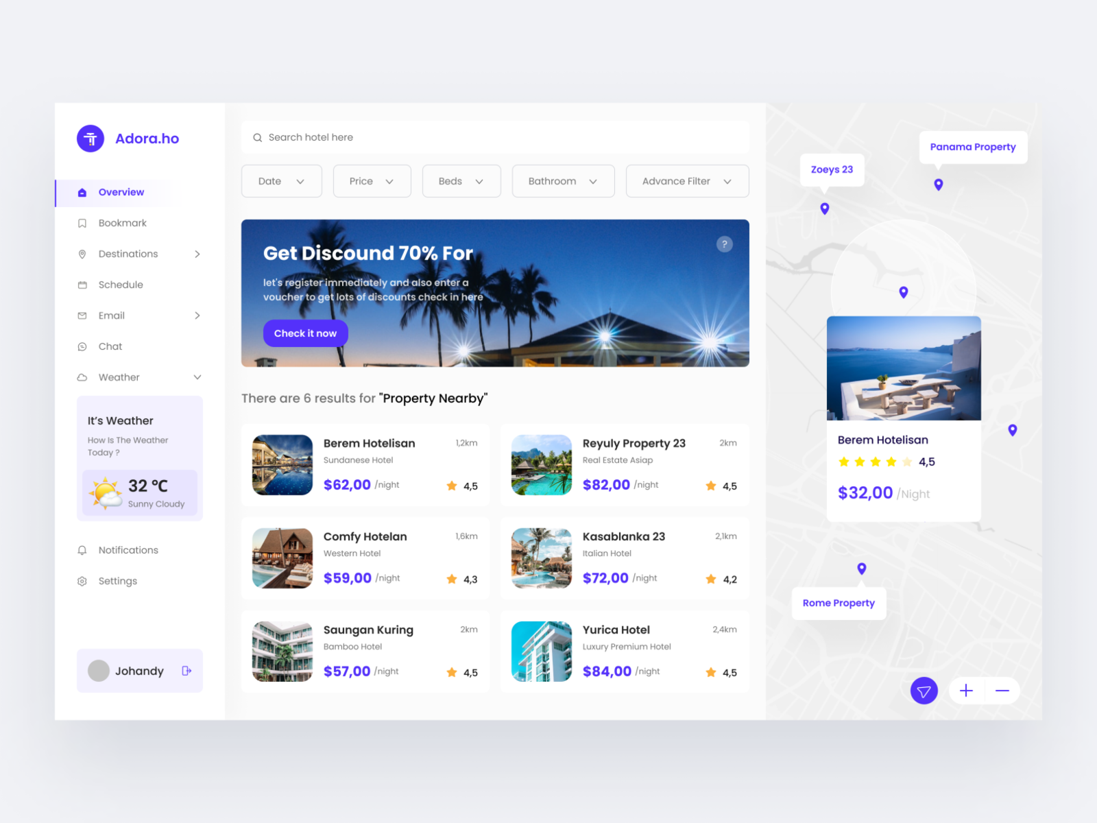 Dribbble - Book Hotel Dashboard.png by Priyanshi Davra