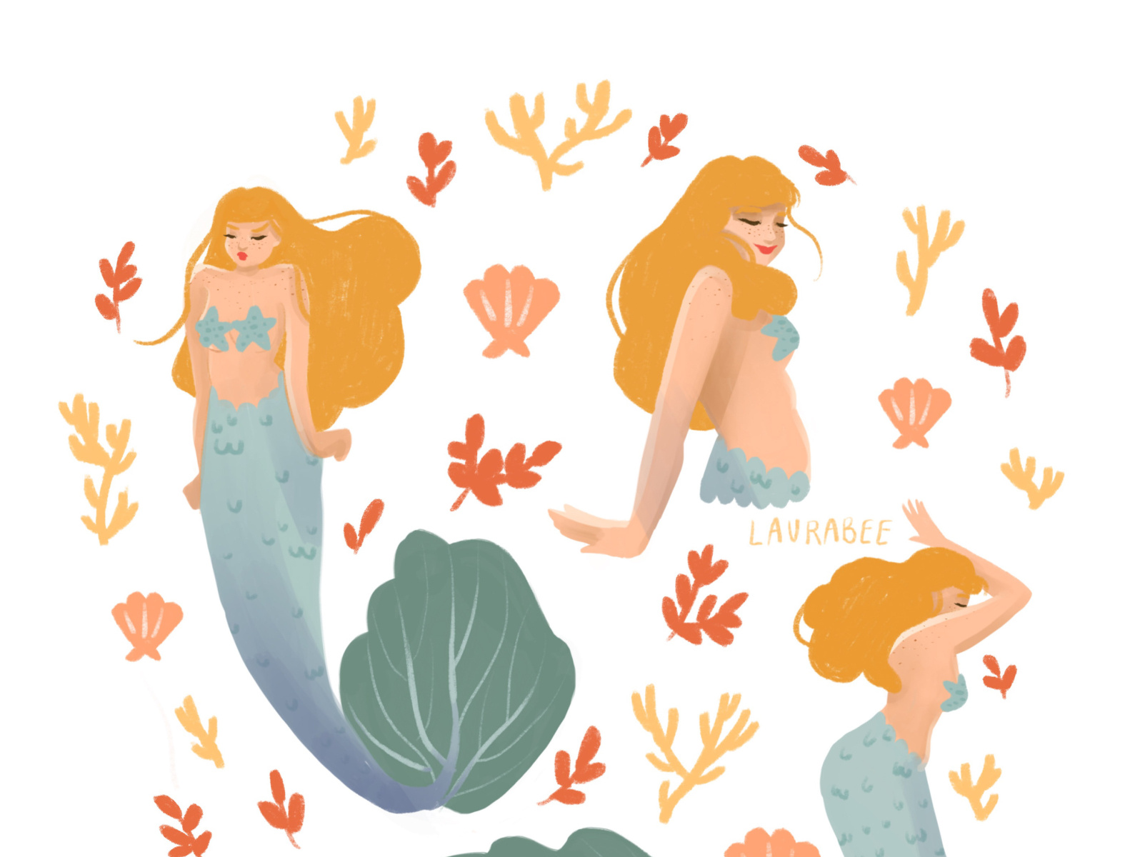 Mermaid Character by Laura Bee on Dribbble