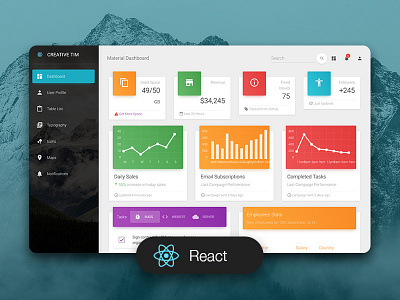 Material Dashboard React 🤖 by Creative Tim on Dribbble