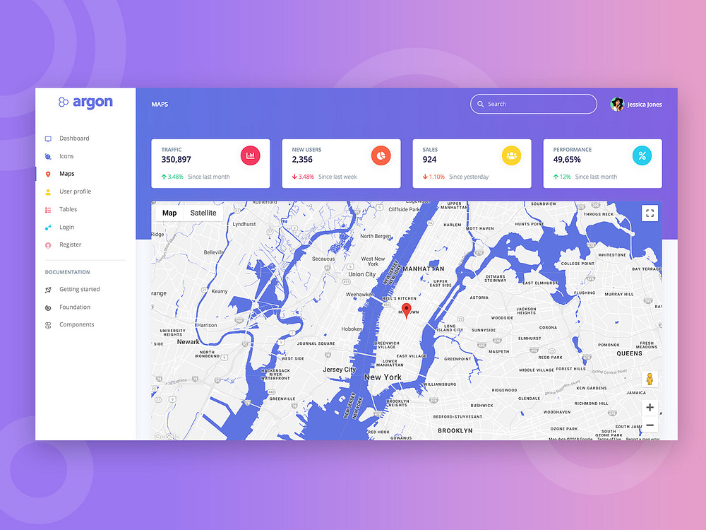 Argon Dashboard Free by Creative Tim on Dribbble