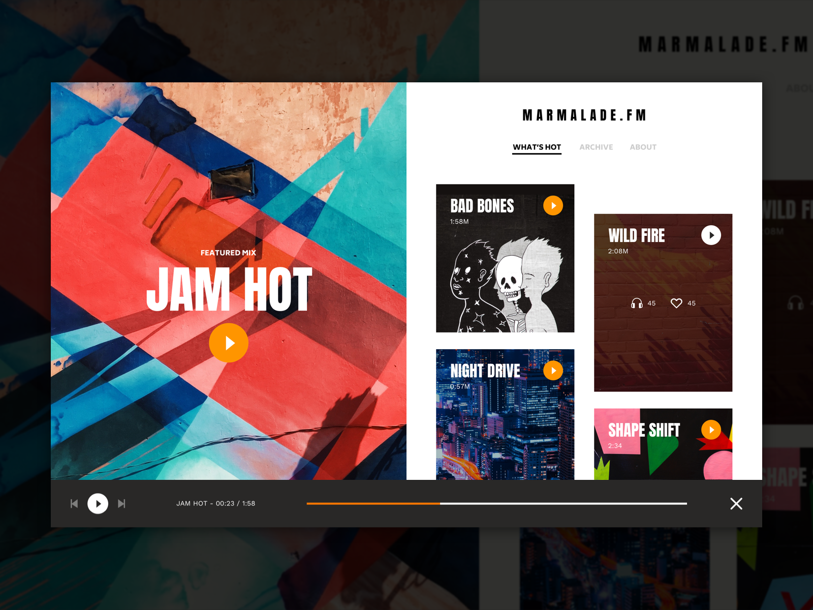 Marmalade FM by Luke Willetts on Dribbble