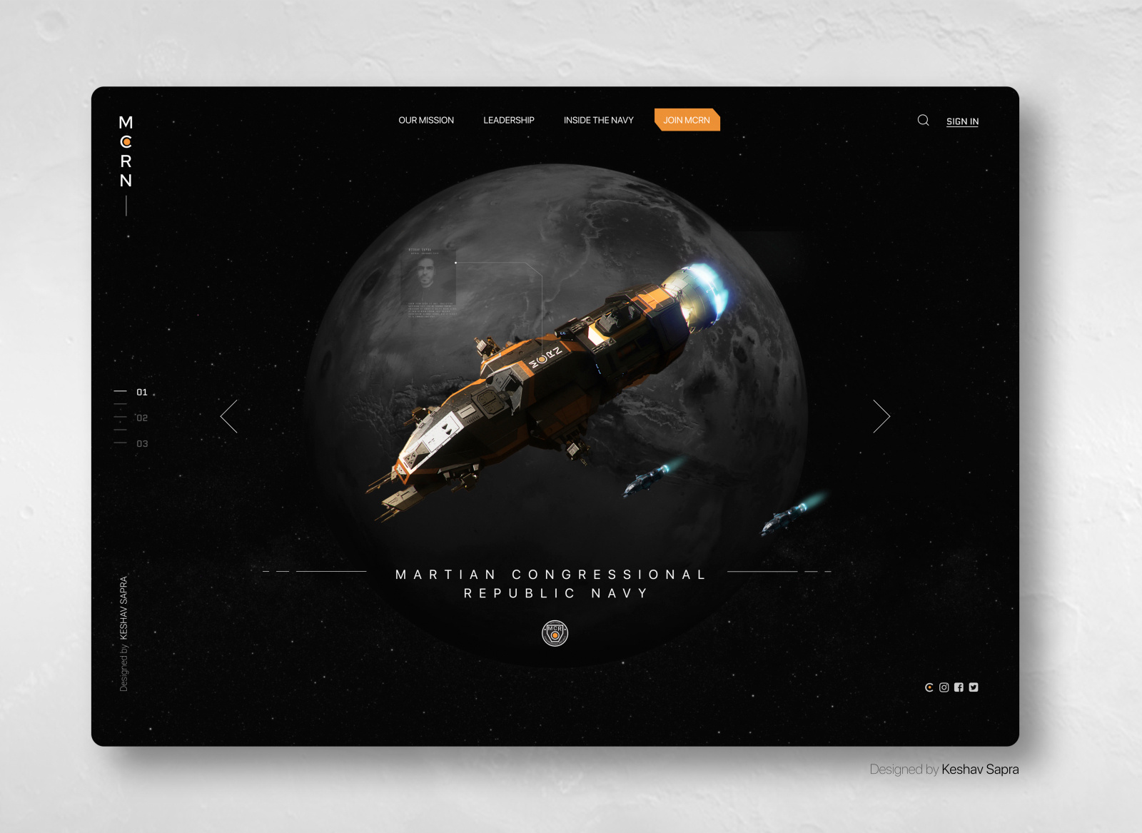Landing Page - The Expanse - MCRN by Keshav Sapra on Dribbble