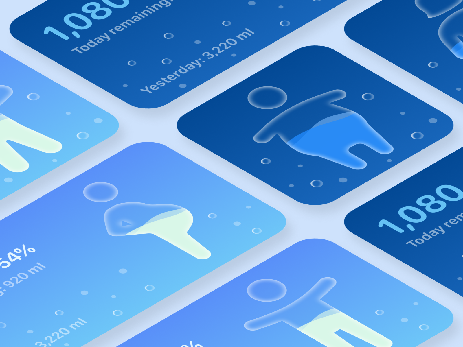 Hydration widgets for Grow by Allen Wang on Dribbble